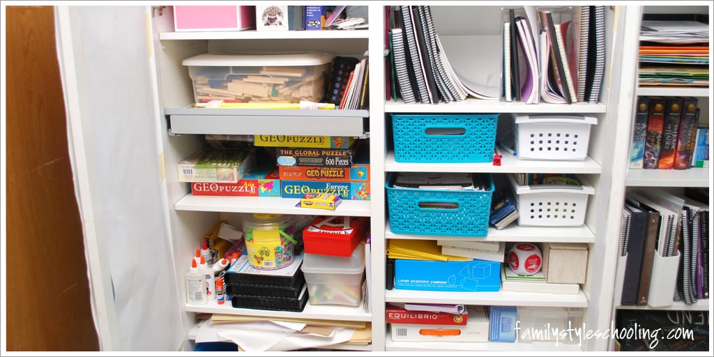 Homeschool Storage Solutions - Family Style Schooling