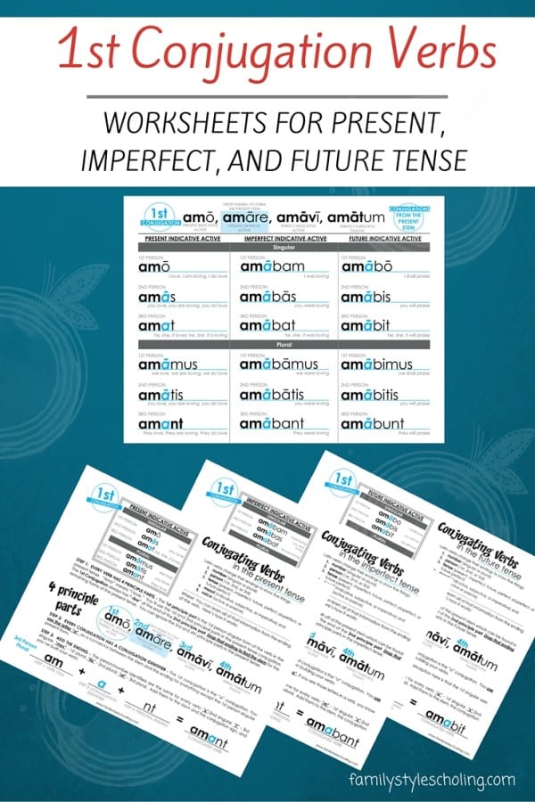 Latin Verb Conjugations Present Stem Worksheets - Family Style Schooling