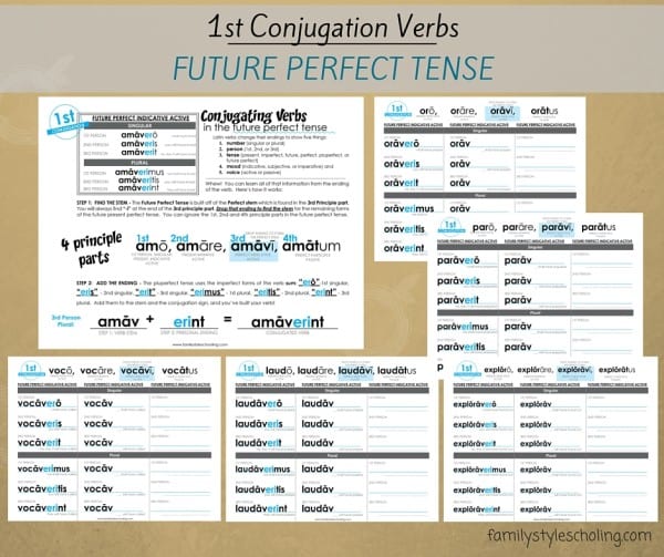 Latin Conjugations Perfect Stem Worksheets - Family Style Schooling