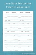 Latin Nouns Declension Free Printable - Family Style Schooling