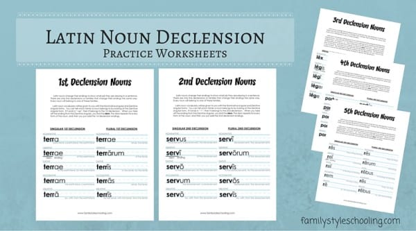 Latin Nouns Declension Free Printable - Family Style Schooling