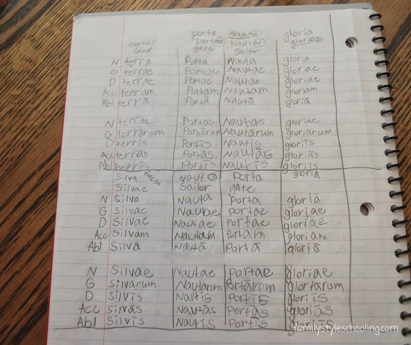 Latin Nouns Declension Free Printable - Family Style Schooling