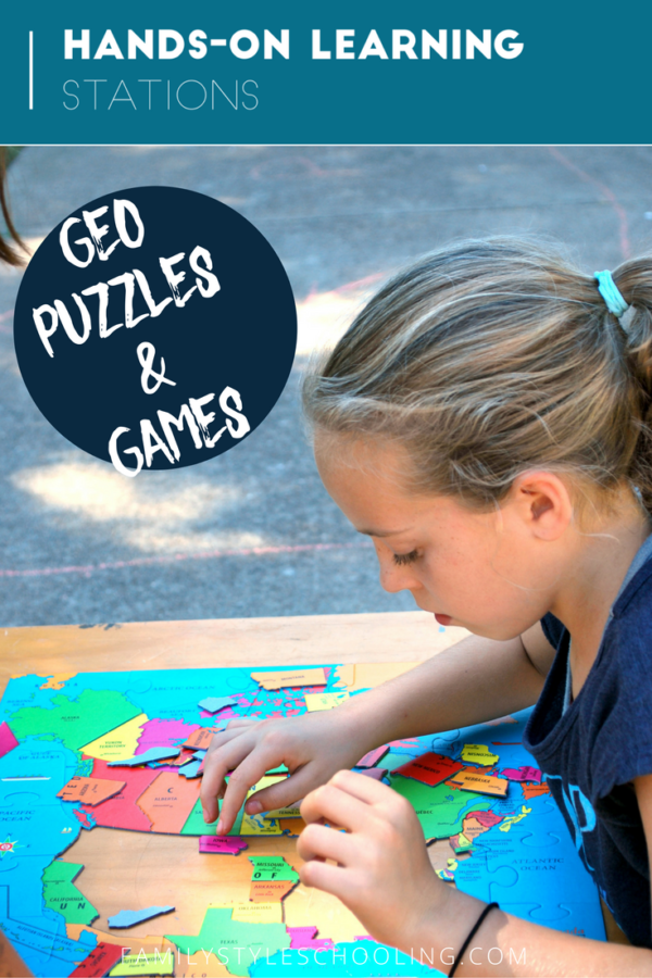 Geo-Puzzles & Games: Hands-On Learning Stations - Family Style Schooling