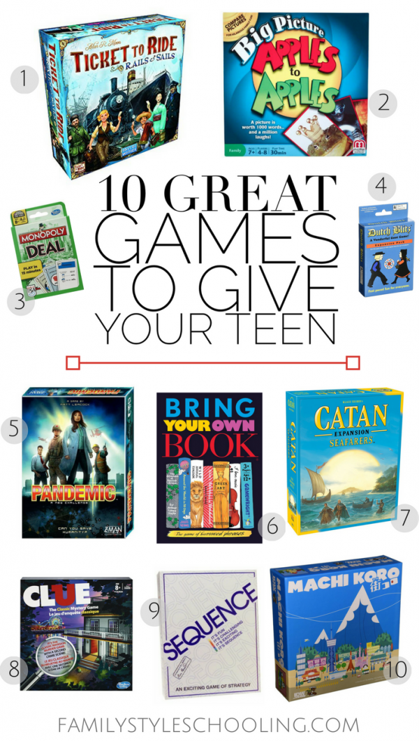 10 Great Games to Give Your Teen - Family Style Schooling
