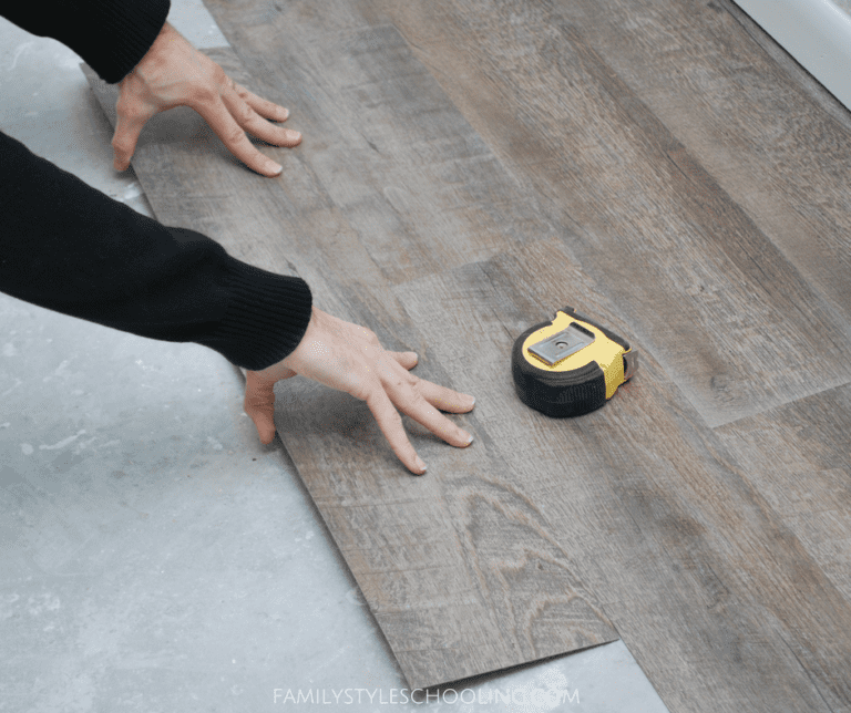 DIY Vinyl Plank Flooring - Family Style Schooling Blog