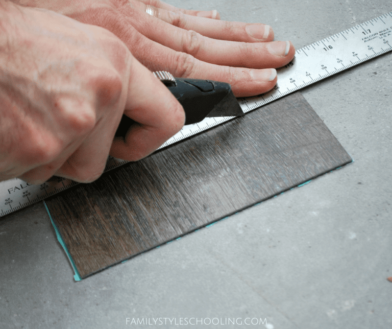 DIY Vinyl Plank Flooring - Family Style Schooling Blog