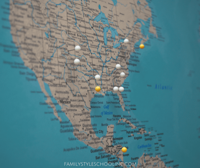 Push Pin Travel Maps Review - Family Style Schooling Blog