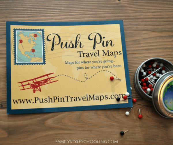 Push Pin Travel Maps Review - Family Style Schooling Blog