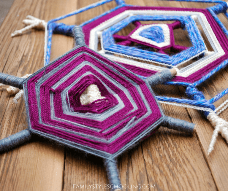 How To Make A Snowflake With Yarn - Family Style Schooling