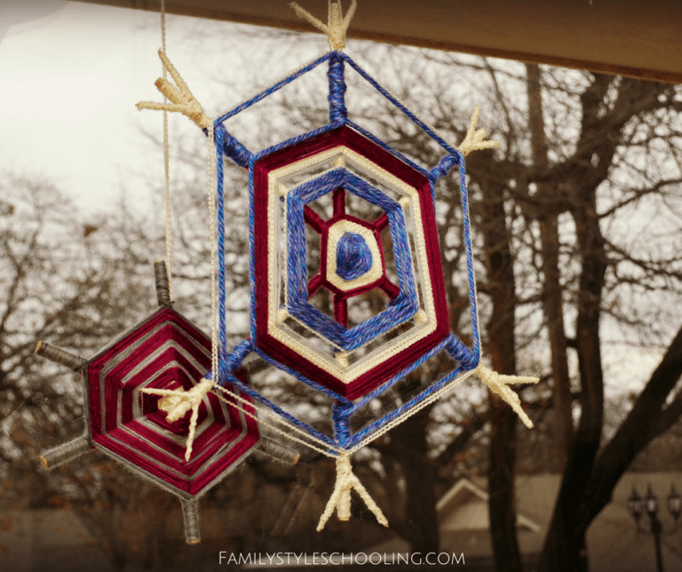 How To Make A Snowflake With Yarn - Family Style Schooling
