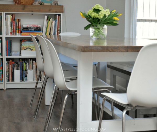 DIY Farmhouse Table for Under $100 - Family Style Schooling