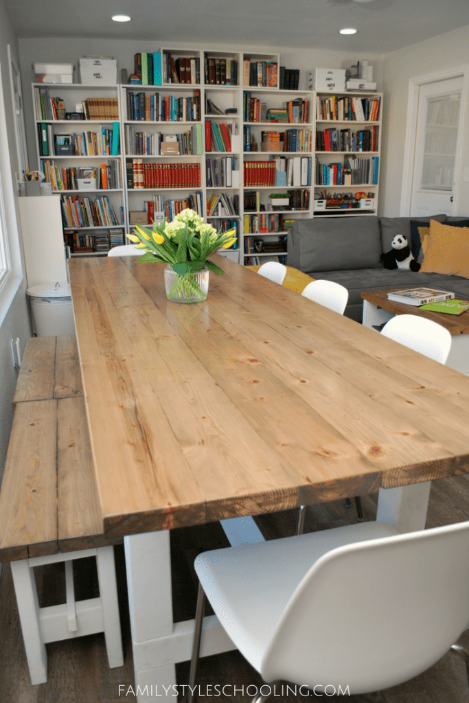 DIY Farmhouse Table for Under $100 - Family Style Schooling