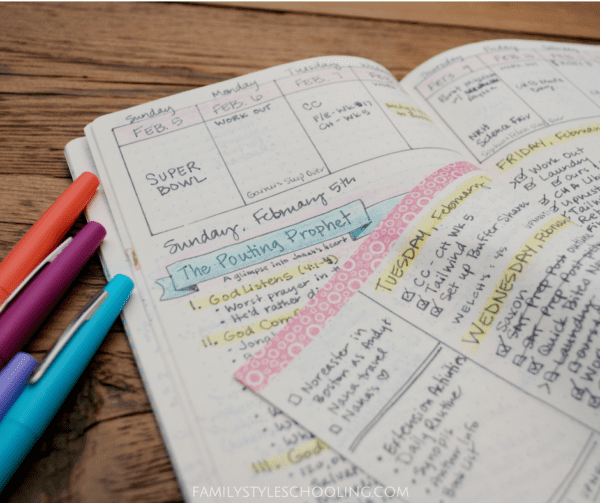 A Peek Into My Homeschool Bullet Journal - Family Style Schooling