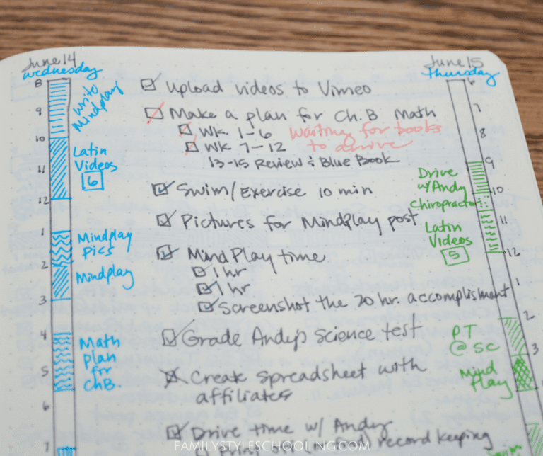 A Peek Into My Homeschool Bullet Journal - Family Style Schooling