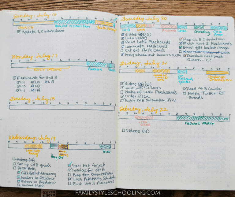 A Peek Into My Homeschool Bullet Journal - Family Style Schooling