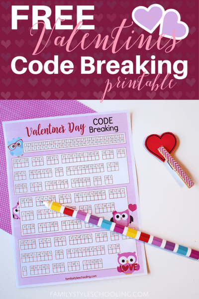 Free Valentine's Code Breaking Printable - Family Style Schooling